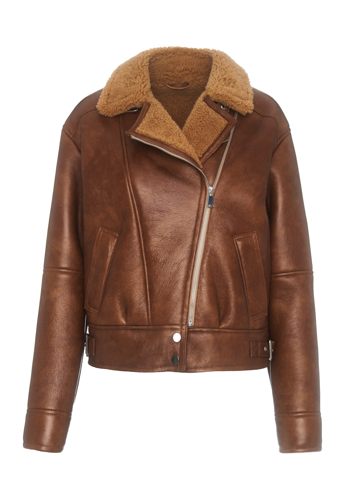 Kożuch damski pilotka oversize brązowy | Alaska-Shop.com